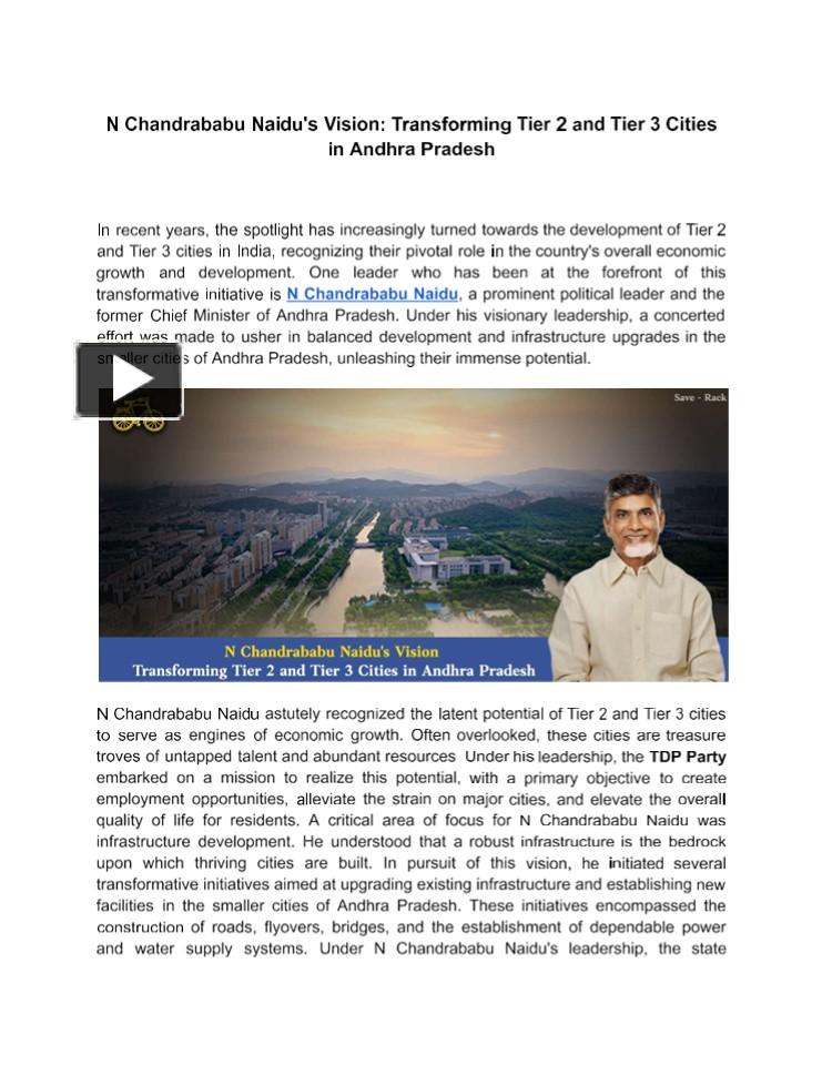 PPT – N Chandrababu Naidu's Vision: Transforming Tier 2 and Tier 3 Cities in Andhra Pradesh ...