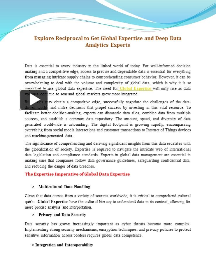 PPT – Explore Reciprocal to Get Global Expertise and Deep Data Analytics Experts PowerPoint ...