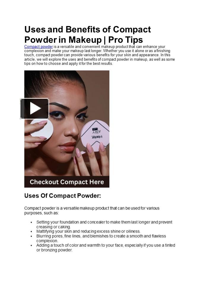 PPT – Uses and Benefits of Compact Powder in Makeup PowerPoint presentation | free to download ...