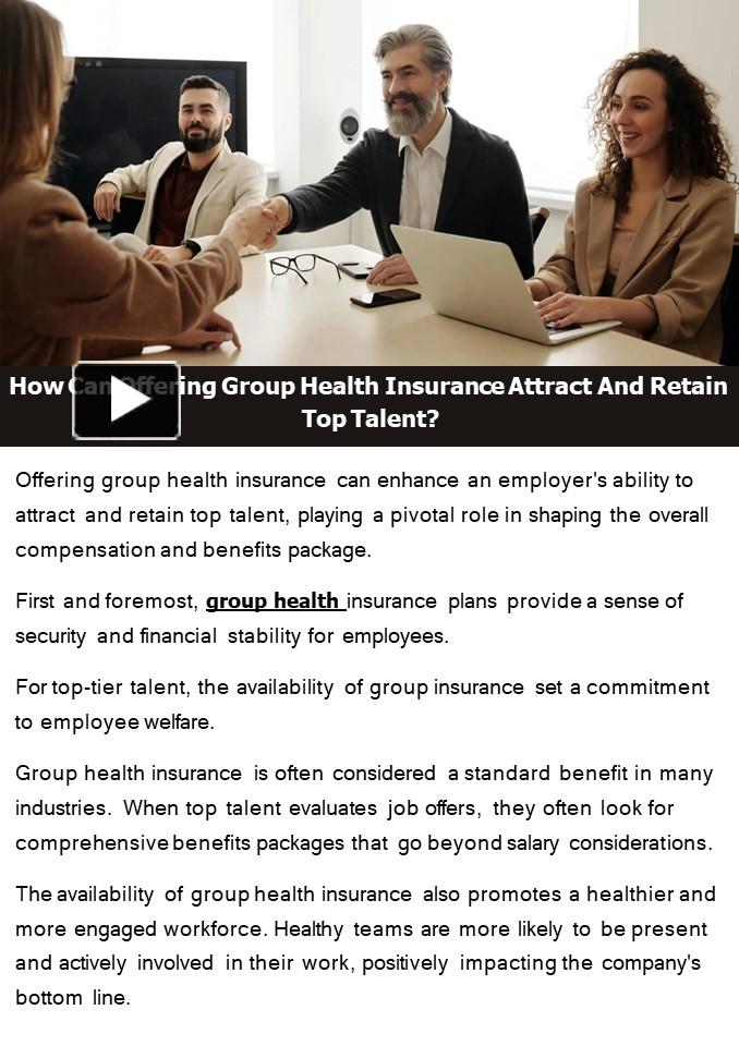 PPT – How Can Offering Group Health Insurance Attract And Retain Top Talent? PowerPoint ...