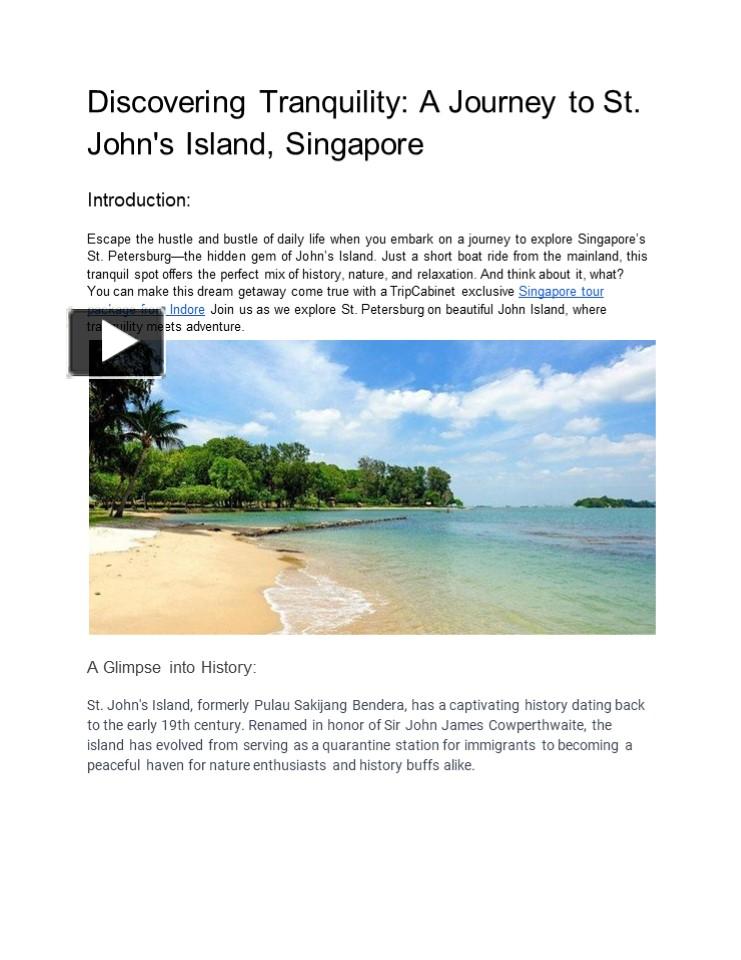 PPT – Discovering Tranquility: A Journey to St. John’s Island, Singapore PowerPoint presentation ...