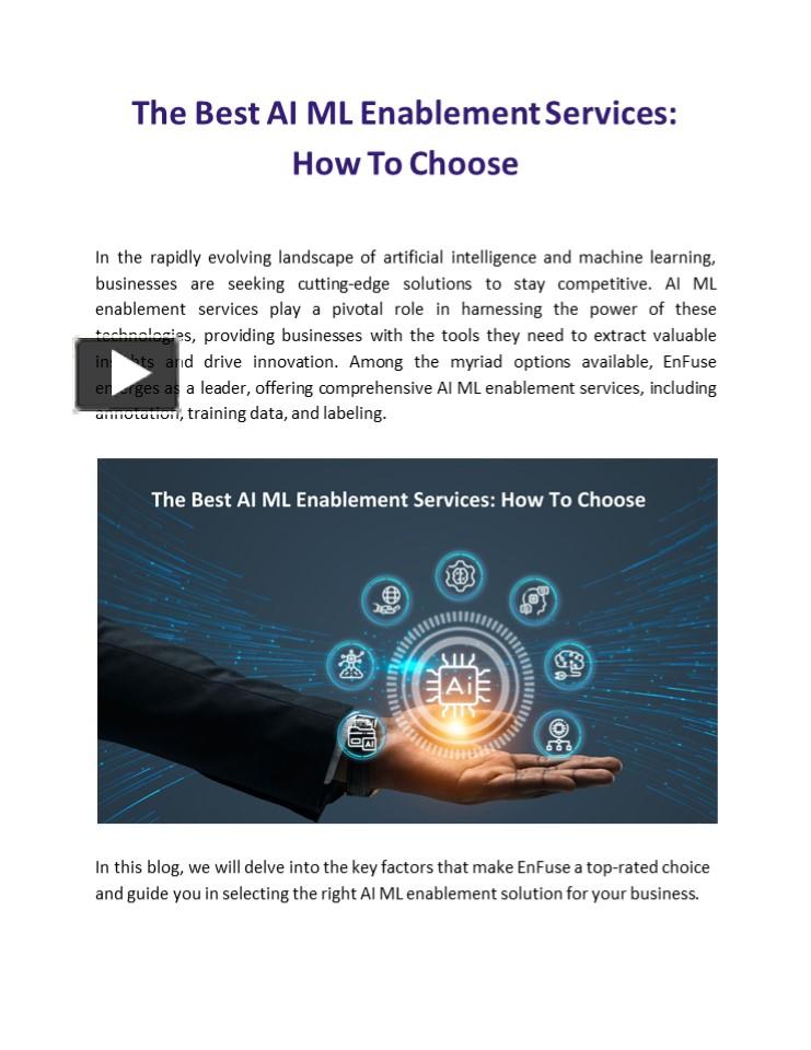 The Best AI ML Enablement Services: How To Choose presentation | free to download