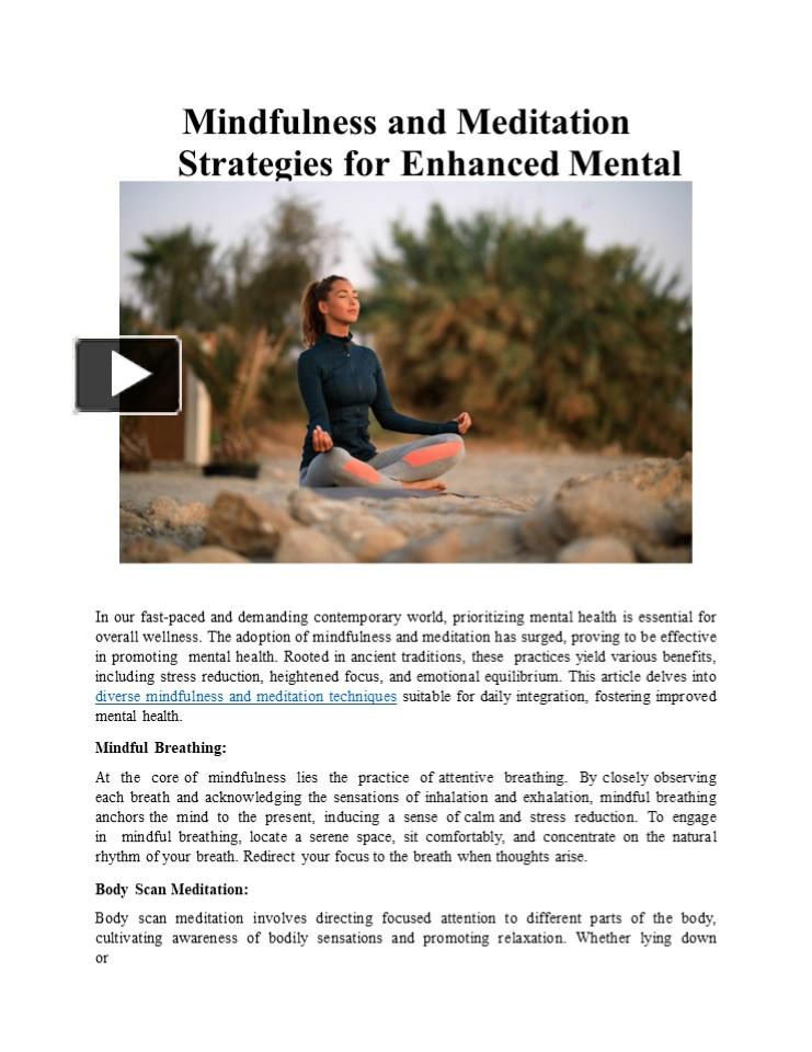 PPT – Mindfulness and Meditation Strategies for Enhanced Mental Well ...
