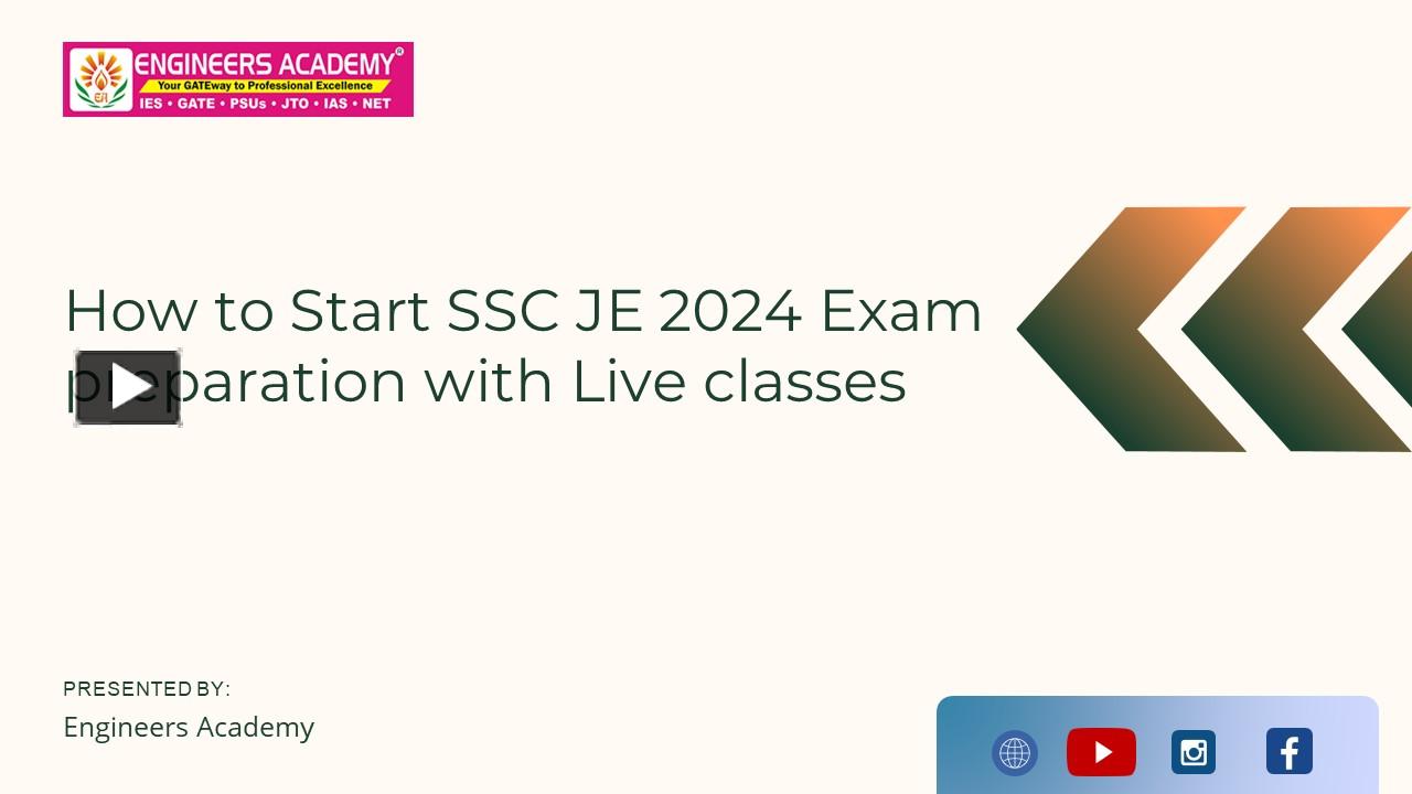 How to Start SSC JE 2024 Exam preparation with Live classes presentation | free to download