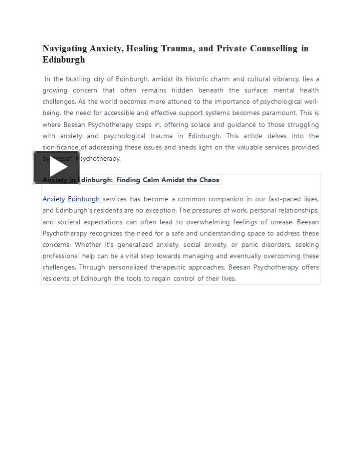 PPT – Navigating Anxiety, Healing Trauma, and Private Counselling in ...