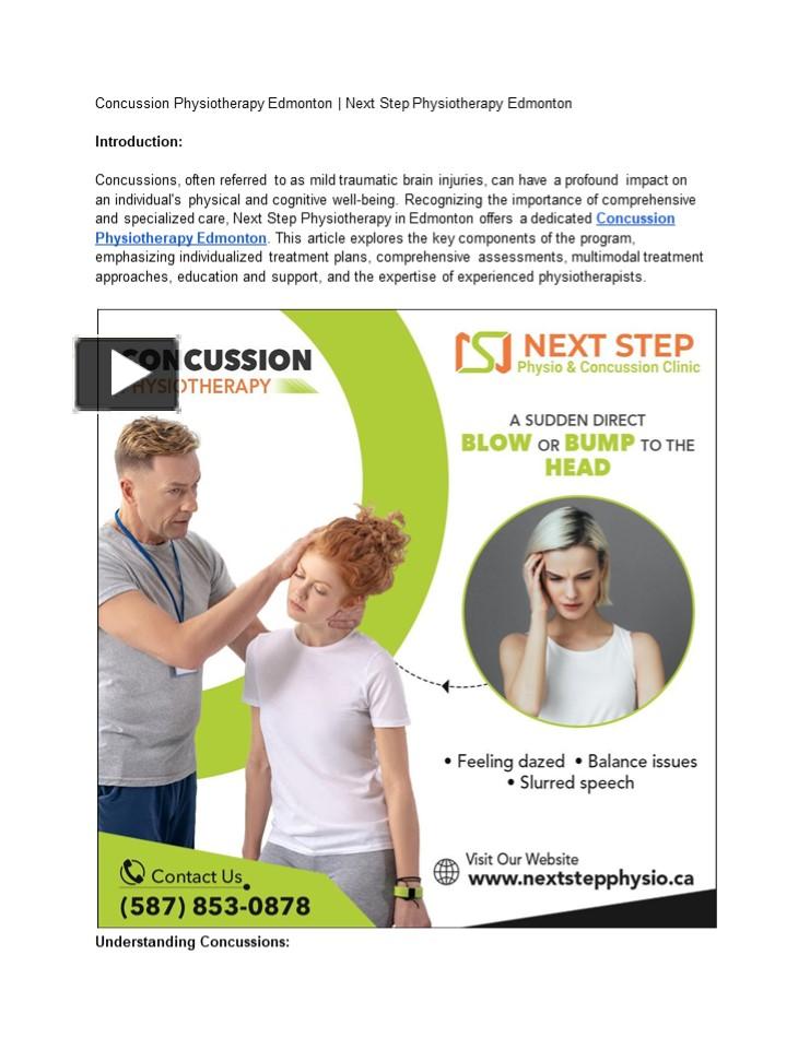 PPT – Concussion Physiotherapy Edmonton | Next Step Physiotherapy Edmonton PowerPoint ...