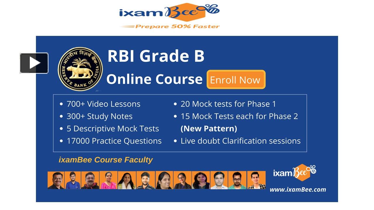 PPT – RBI Grade B Online Course 2024- Check exam packages PowerPoint presentation | free to ...