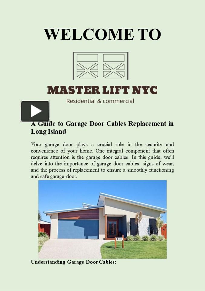 PPT – Garage Door Cables Replacement in Long Island PowerPoint presentation | free to download ...