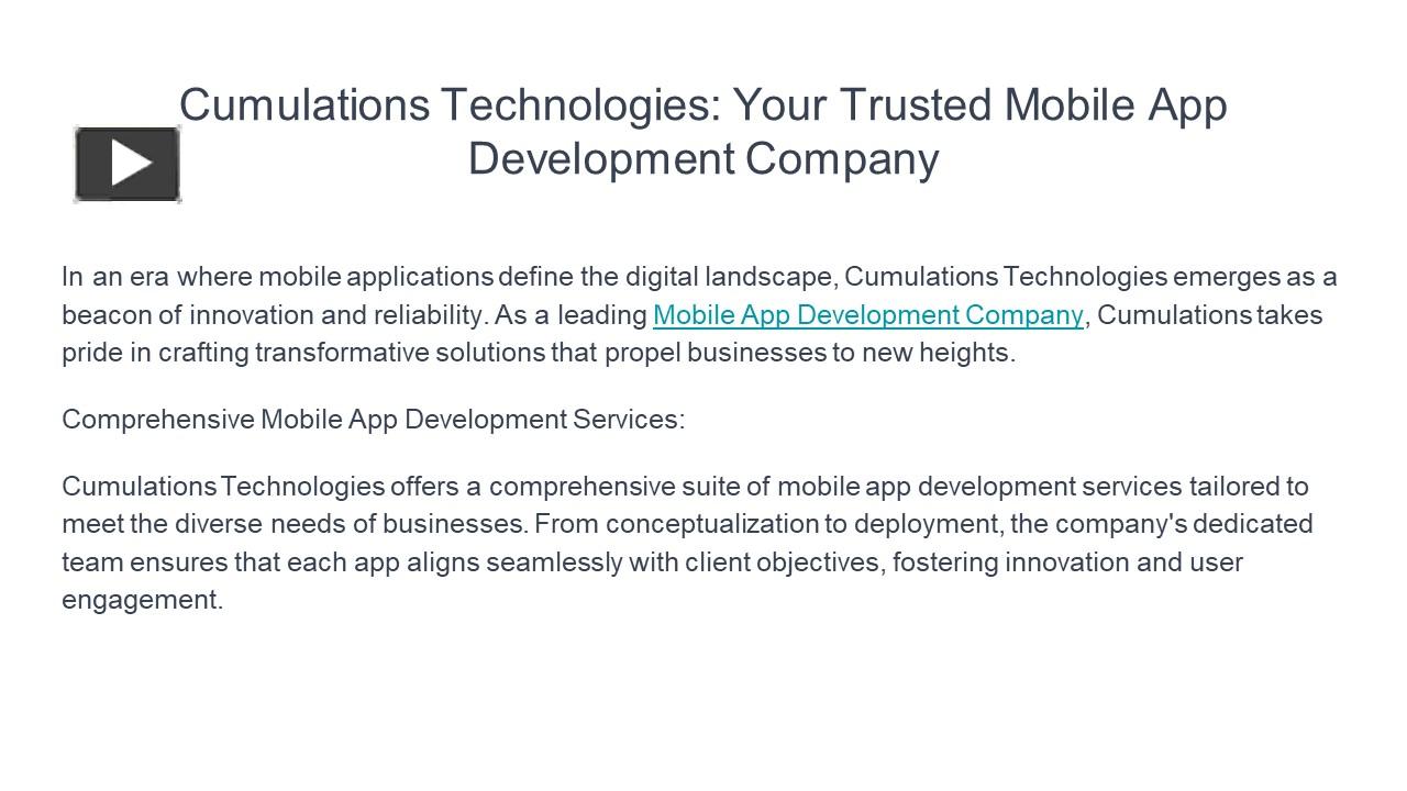 PPT – Cumulations Technologies: Your Trusted Mobile App Development Company PowerPoint ...