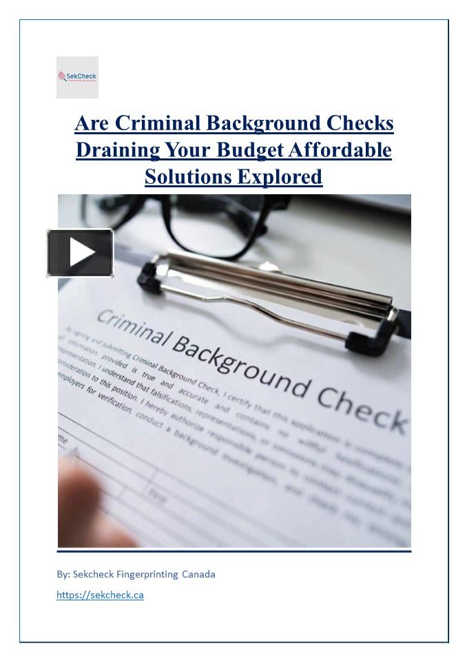 Are Criminal Background Checks Draining Your Budget Affordable Solutions Explored presentation ...