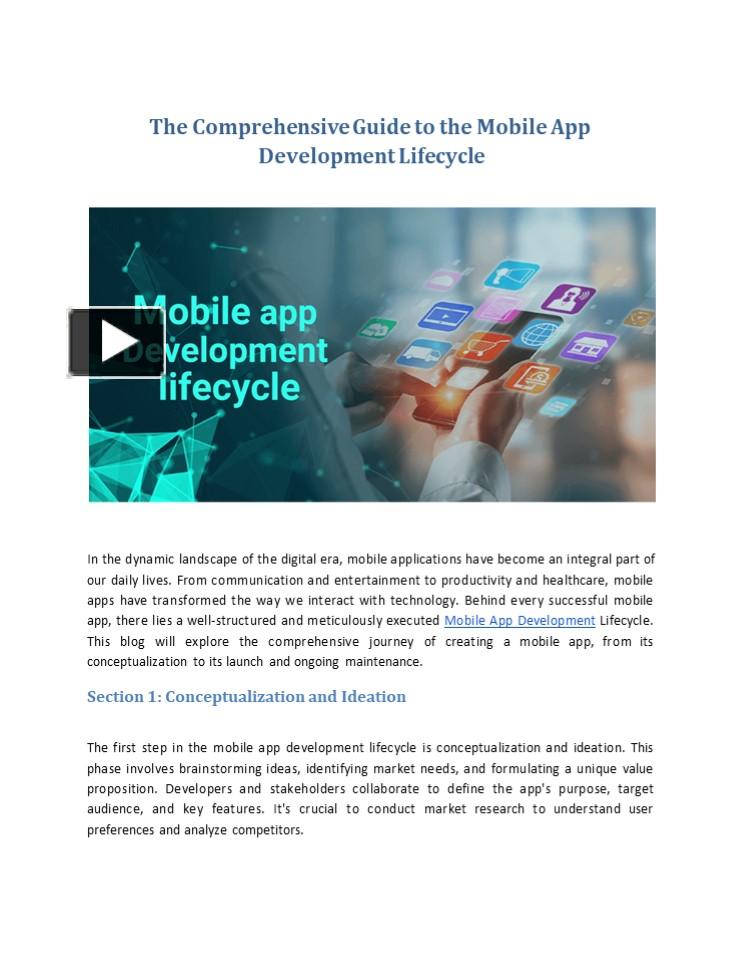 Ppt The Comprehensive Guide To The Mobile App Development Lifecycle