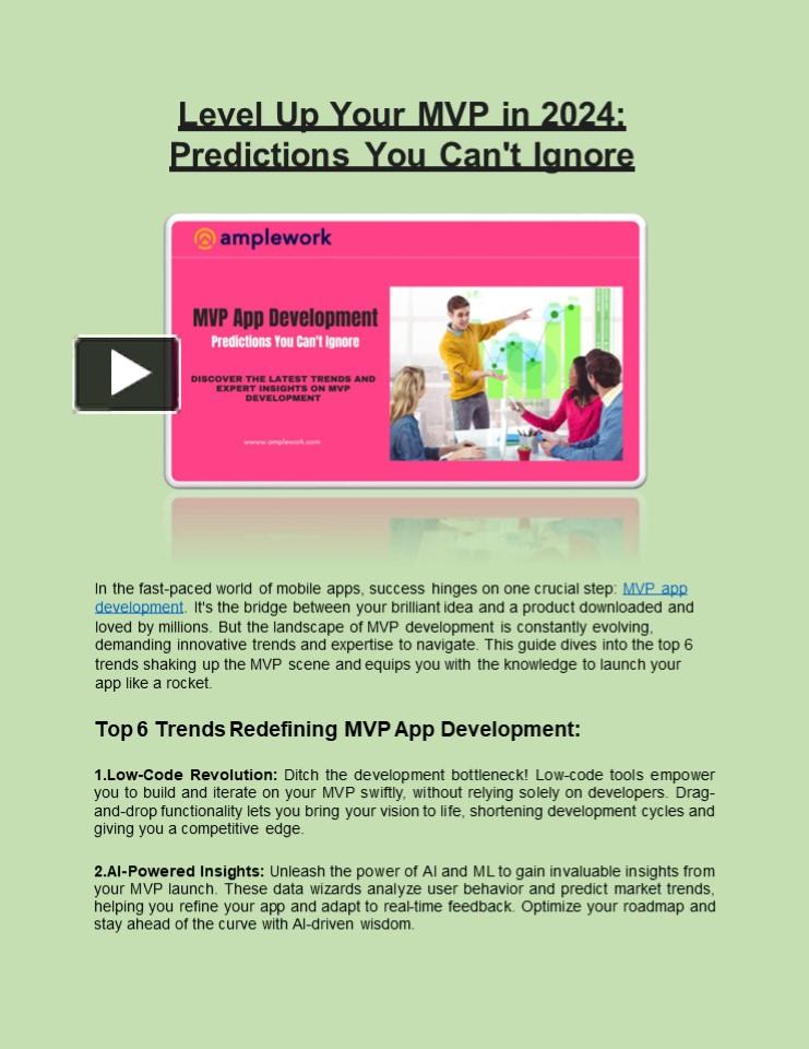 Level Up Your MVP in 2024: Predictions You Can't Ignore presentation | free to download