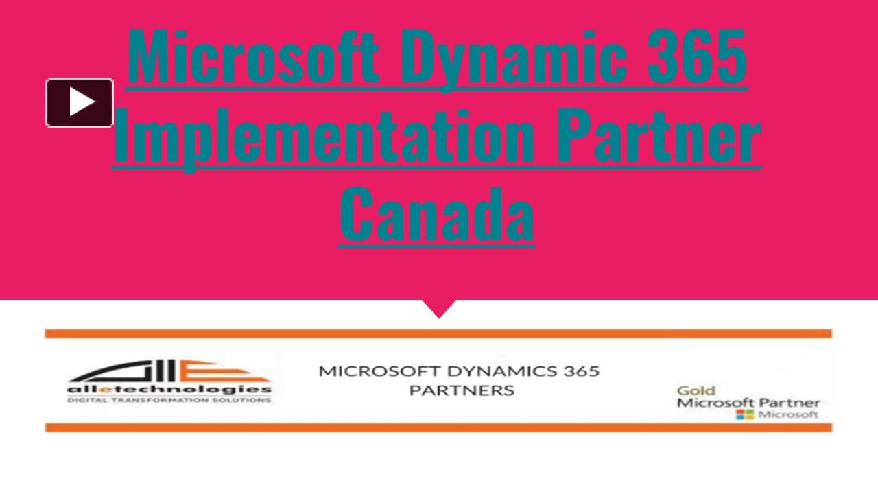 Ppt Microsoft Dynamic 365 Implementation Partner Canada 1