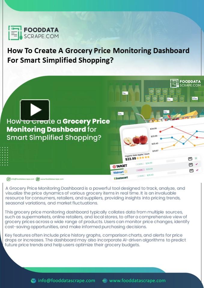 How to Create a Grocery Price Monitoring Dashboard for smart Simplified Shopping presentation ...
