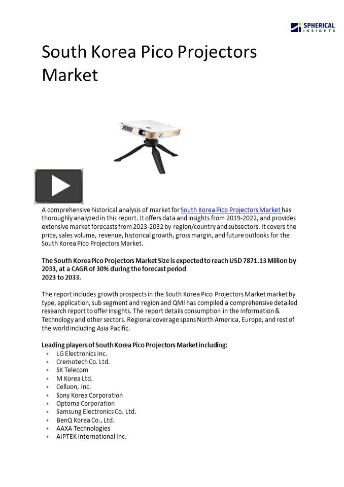 PPT – South Korea Pico Projectors Market PowerPoint presentation | free to download - id: 986c8f ...