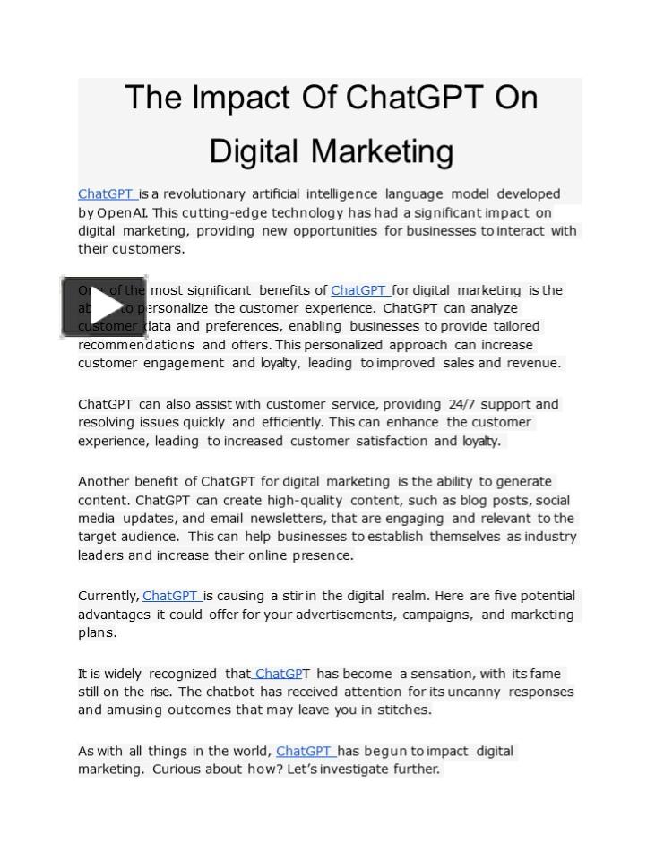 PPT – The impact of ChatGPT on digital marketing PowerPoint presentation | free to download - id ...