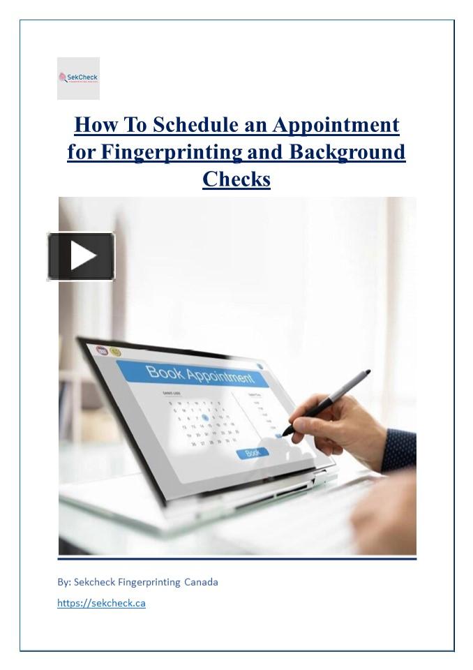 How To Schedule an Appointment for Fingerprinting and Background Checks presentation | free to ...