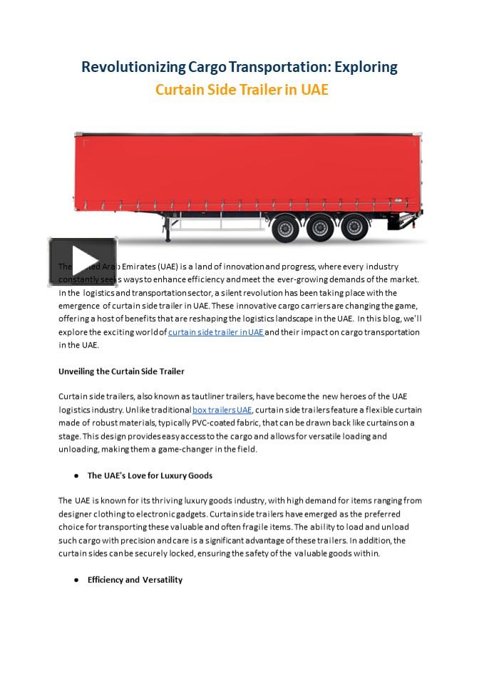 PPT – Curtain Side Trailer in UAE - OCT PowerPoint presentation | free to download - id: 98713d ...