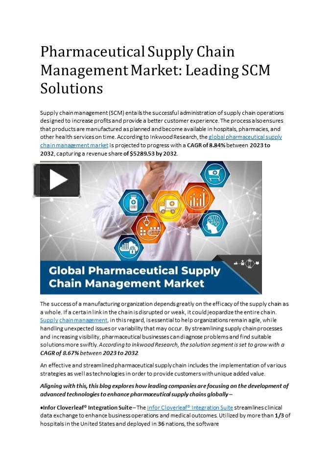 PPT – Pharmaceutical Supply Chain Management Market: Leading SCM Solutions PowerPoint ...