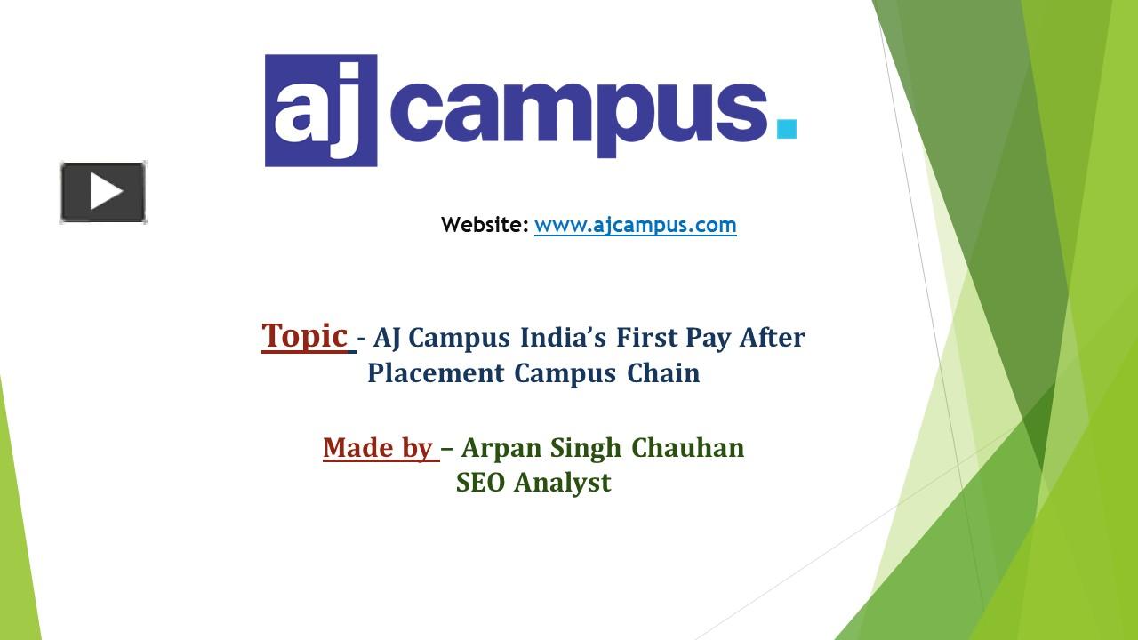 Aj Campus Pay After Placement presentation | free to download