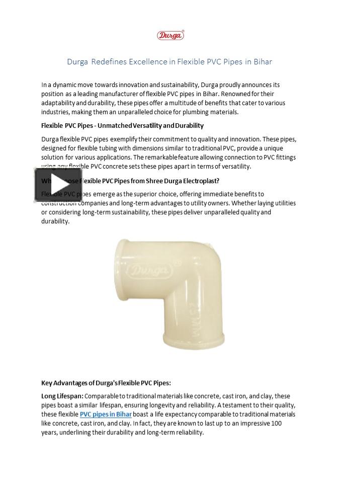 PPT – Durga Redefines Excellence in Flexible PVC Pipes in Bihar PowerPoint presentation | free ...