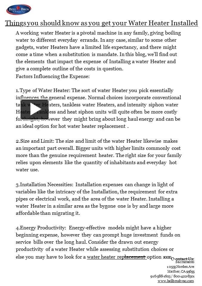 PPT – Things you should know as you get your Water Heater Installed PowerPoint presentation ...