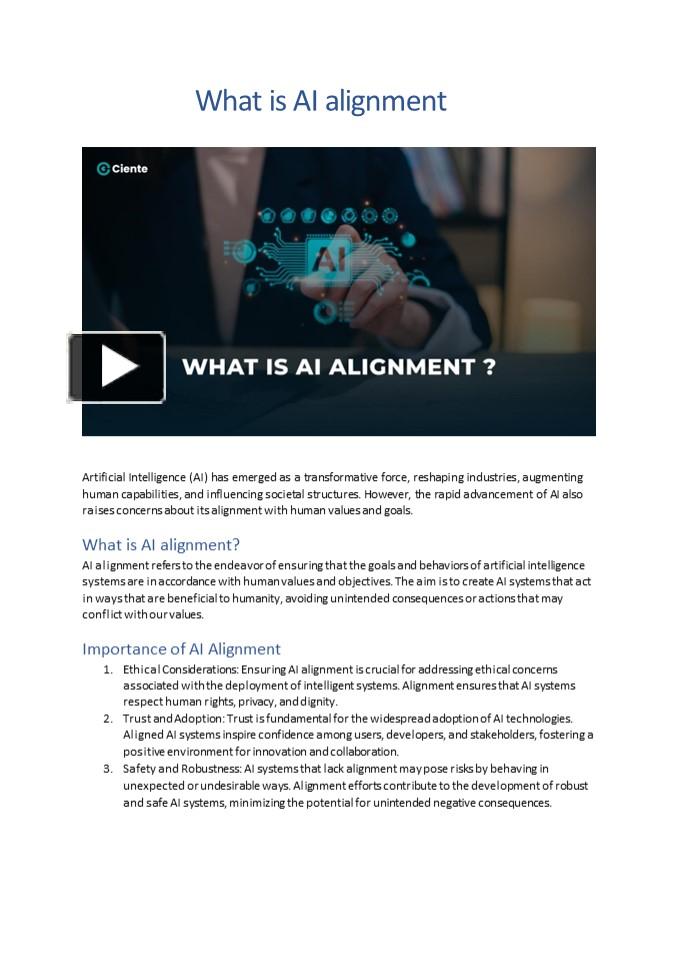 What is AI alignment presentation | free to download