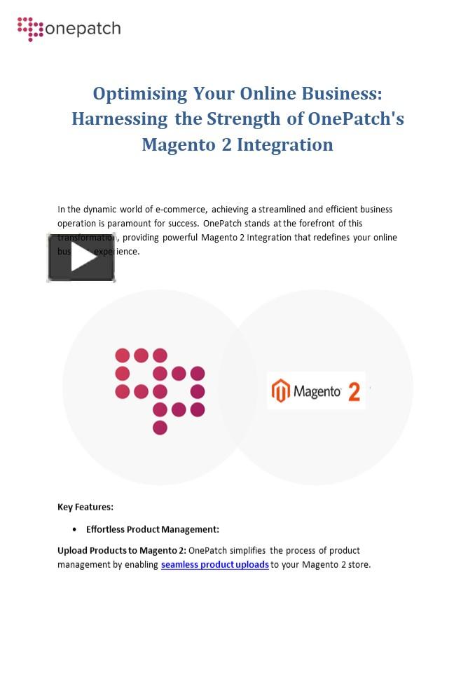 PPT – Optimising Your Online Business: Harnessing the Strength of OnePatch's Magento 2 ...