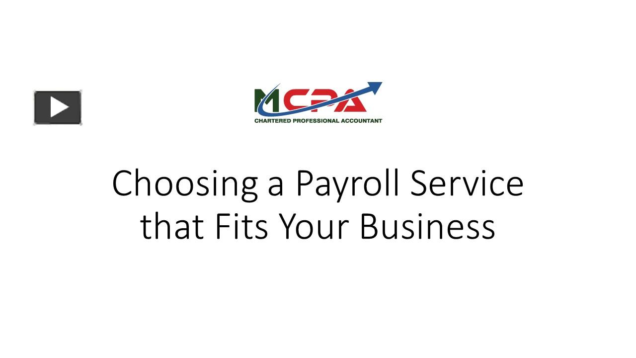 PPT – Choosing a Payroll Service that Fits Your Small Business ...