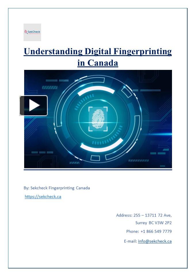 PPT – Understanding Digital Fingerprinting in Canada PowerPoint presentation | free to download ...