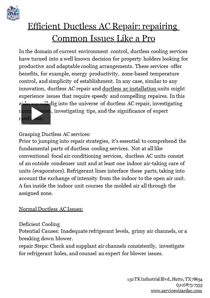 PPT – Efficient Ductless AC Repair: repairing Common Issues Like a Pro PowerPoint presentation ...
