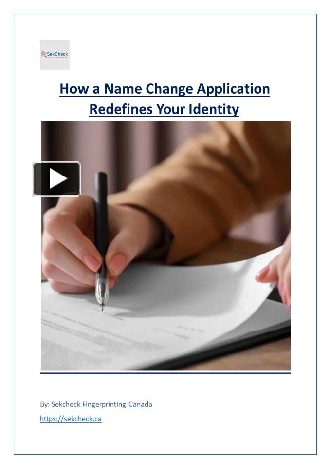 How a Name Change Application Redefines Your Identity presentation | free to download