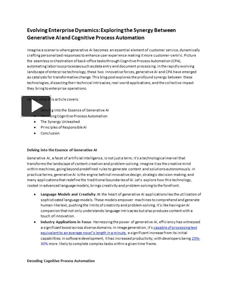 PPT – Synergy between Generative AI and CPA PowerPoint presentation | free to download - id ...