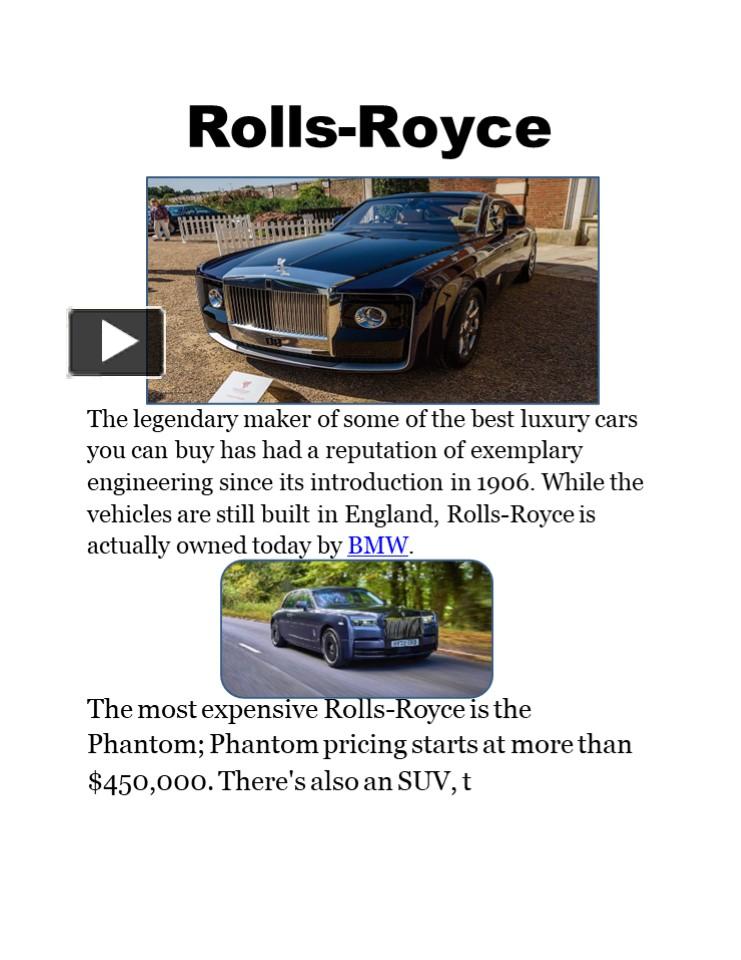 PPT – Rolls-Royce Cars and SUVs: Reviews, Pricing, and Specs PowerPoint presentation | free to ...