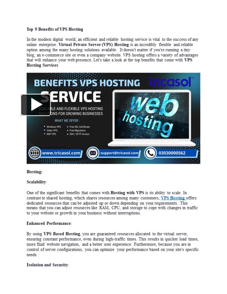 PPT – Top 9 Benefits of VPS Hosting PowerPoint presentation | free to download - id: 987f8a-NzgzM