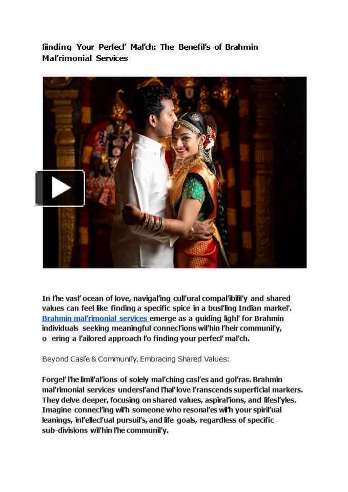 PPT – Finding Your Perfect Match: The Benefits of Brahmin Matrimonial Services PowerPoint ...