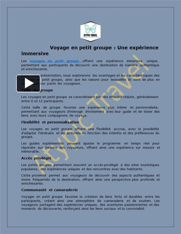 PPT – Voyage en petit groupe PowerPoint presentation | free to download ...
