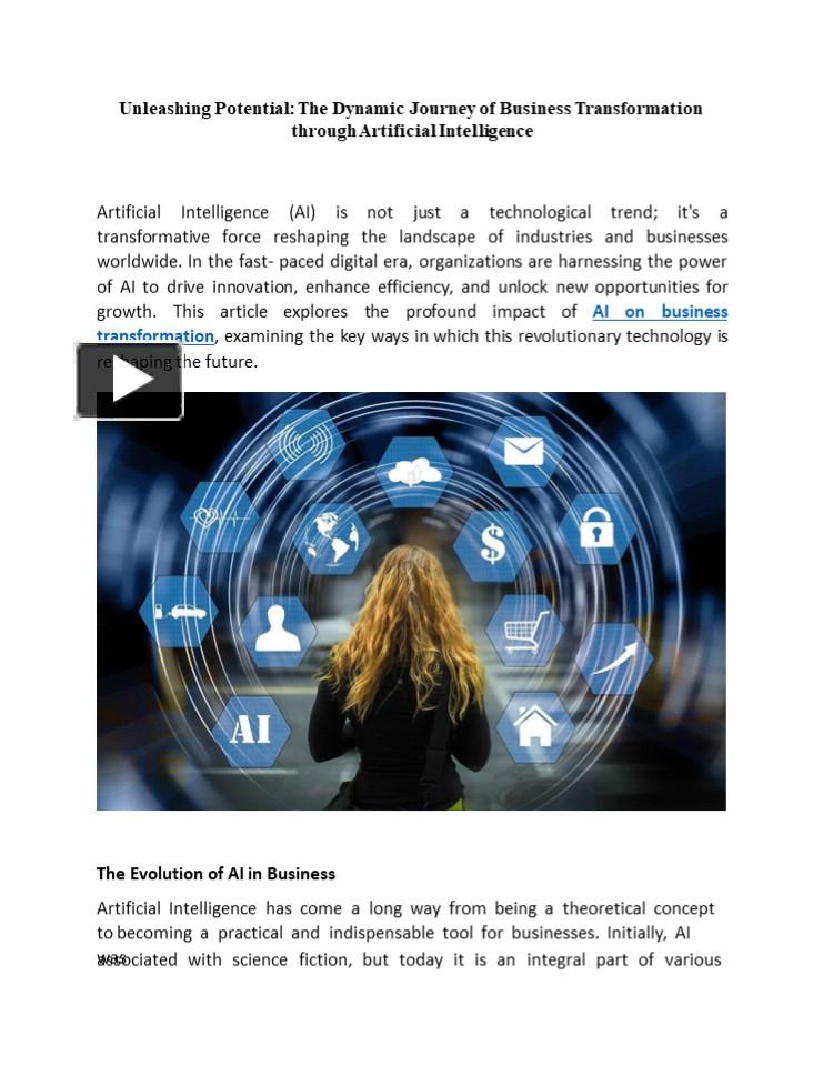 PPT – Unleashing Potential: The Dynamic Journey of Business Transformation through Artificial ...