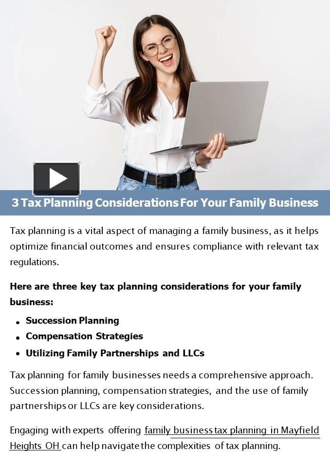 PPT – 3 Tax Planning Considerations For Your Family Business PowerPoint presentation | free to ...