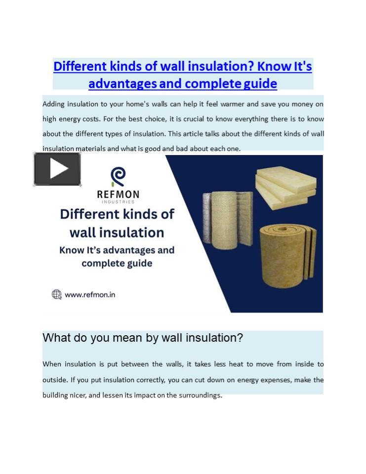 Different kinds of wall insulation presentation | free to download