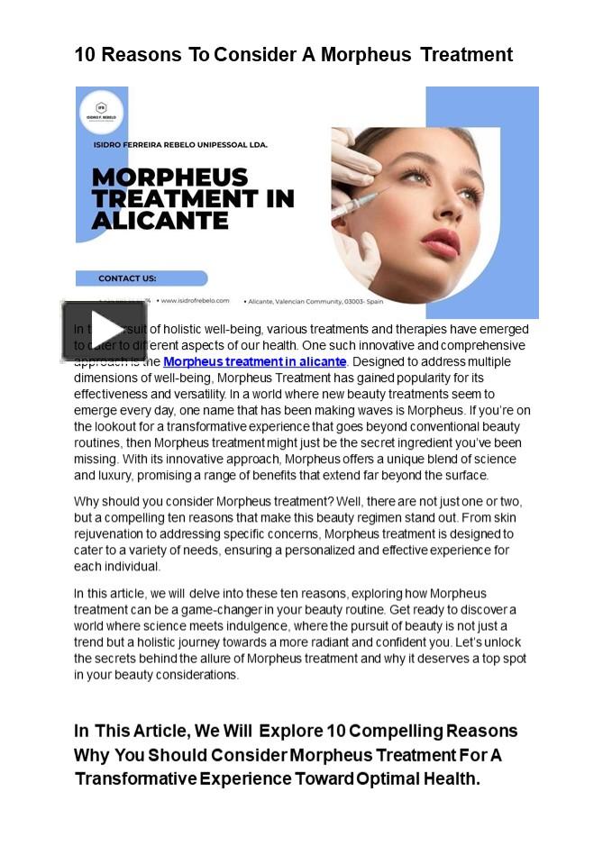 PPT – 10 Reasons To Consider A Morpheus Treatment PowerPoint presentation | free to download ...