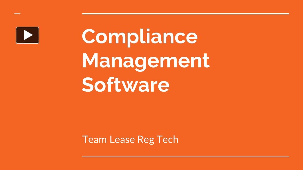 PPT – Compliance Management Software and system PowerPoint presentation | free to download - id ...