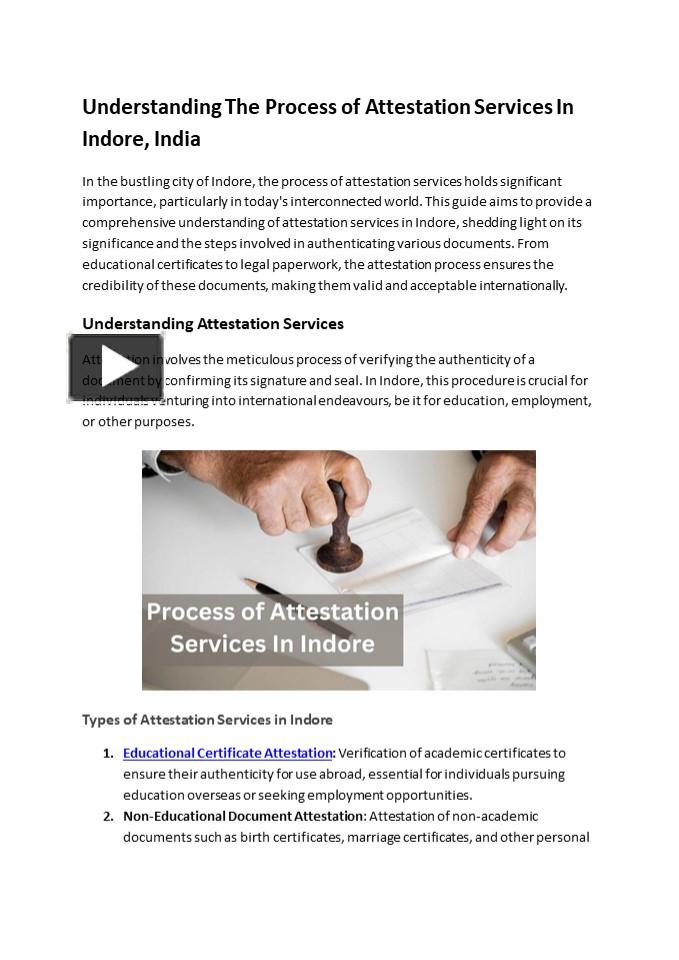 Ppt Understanding The Process Of Attestation Services In Indore India Powerpoint Presentation