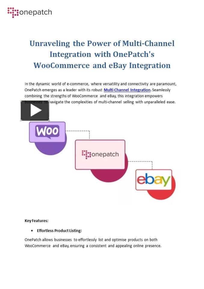 PPT – Unraveling the Power of Multi-Channel Integration with OnePatch's WooCommerce and eBay ...