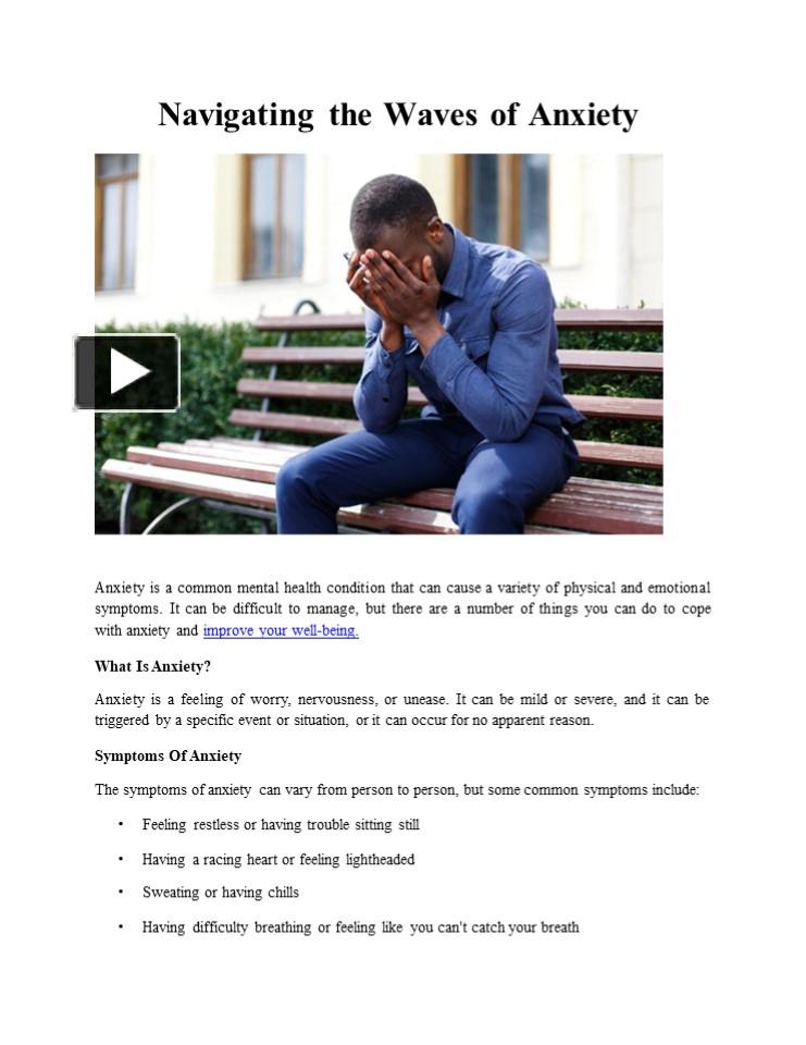 PPT – Navigating the Waves of Anxiety PowerPoint presentation | free to ...