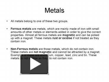 Metals presentation | free to download