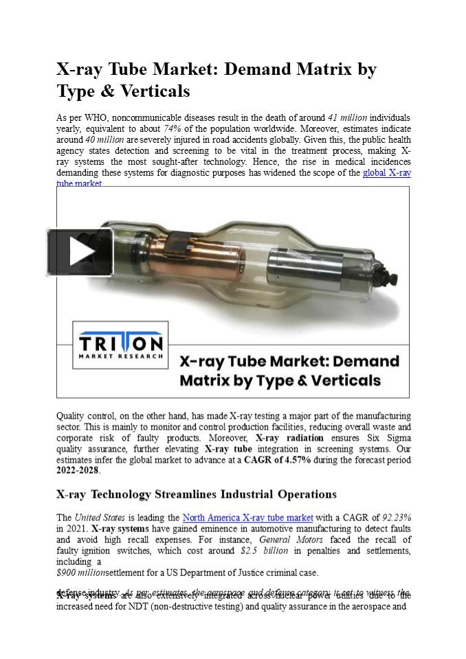 PPT – X-ray Tube Market: Demand Matrix by Type & Verticals PowerPoint presentation | free to ...