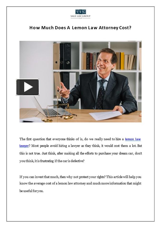 PPT – How Much Does A Lemon Law Attorney Cost? PowerPoint presentation | free to download - id ...