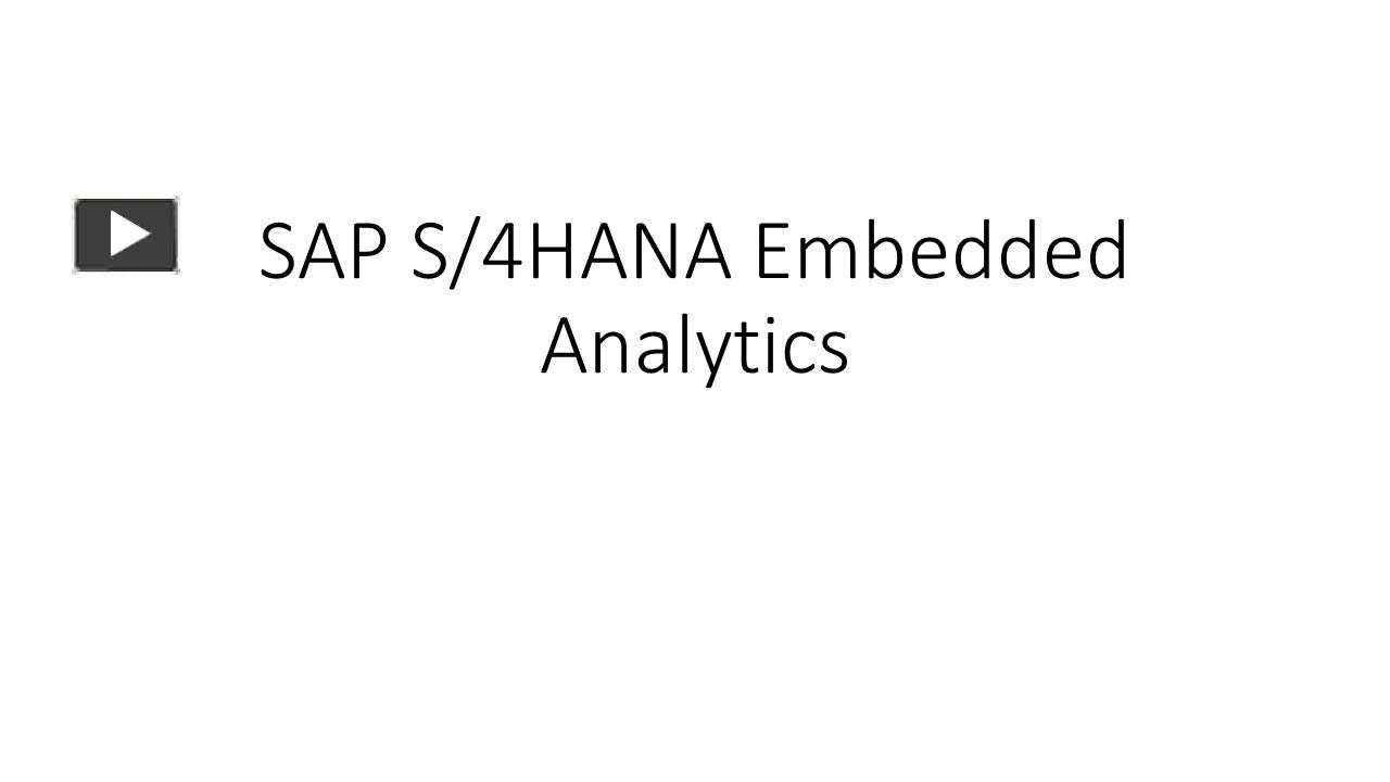 SAP S/4HANA Embedded Analytics presentation | free to download
