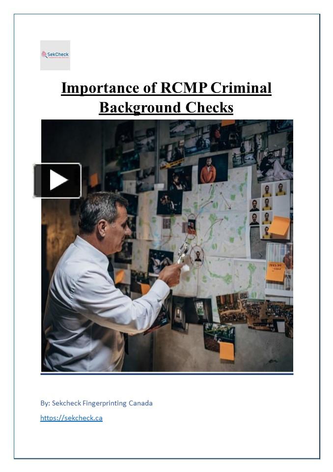 PPT – Importance of RCMP Criminal Background Checks PowerPoint presentation | free to download ...